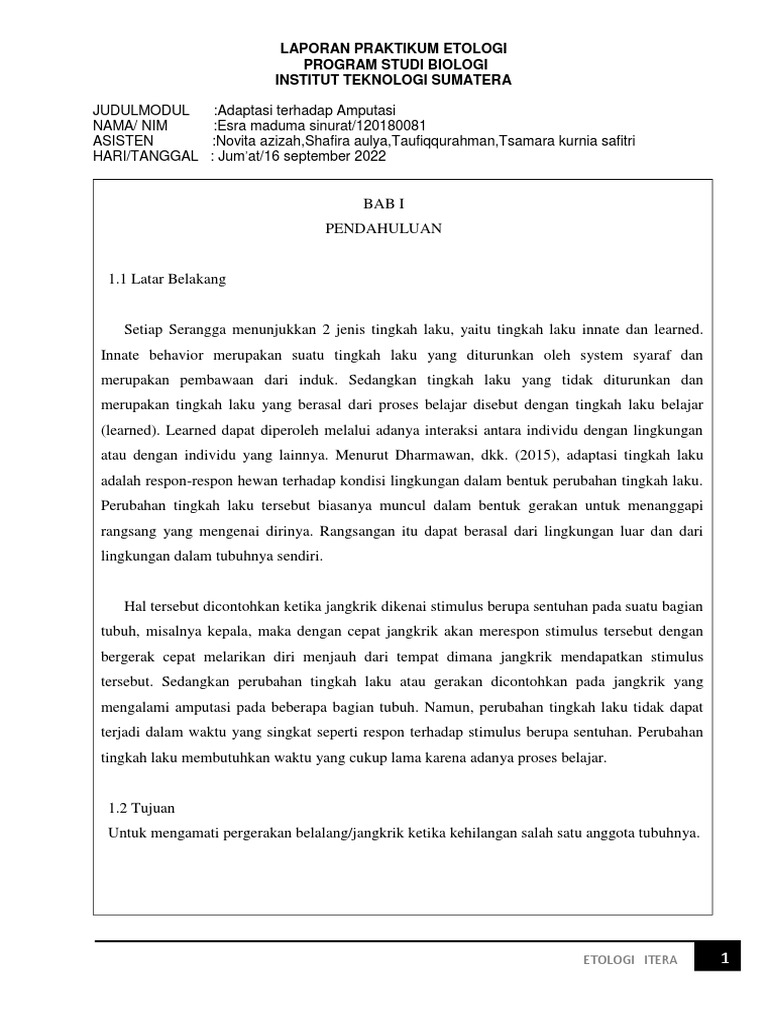 Esra Maduma Sinurat - 120180081 - 1B | PDF