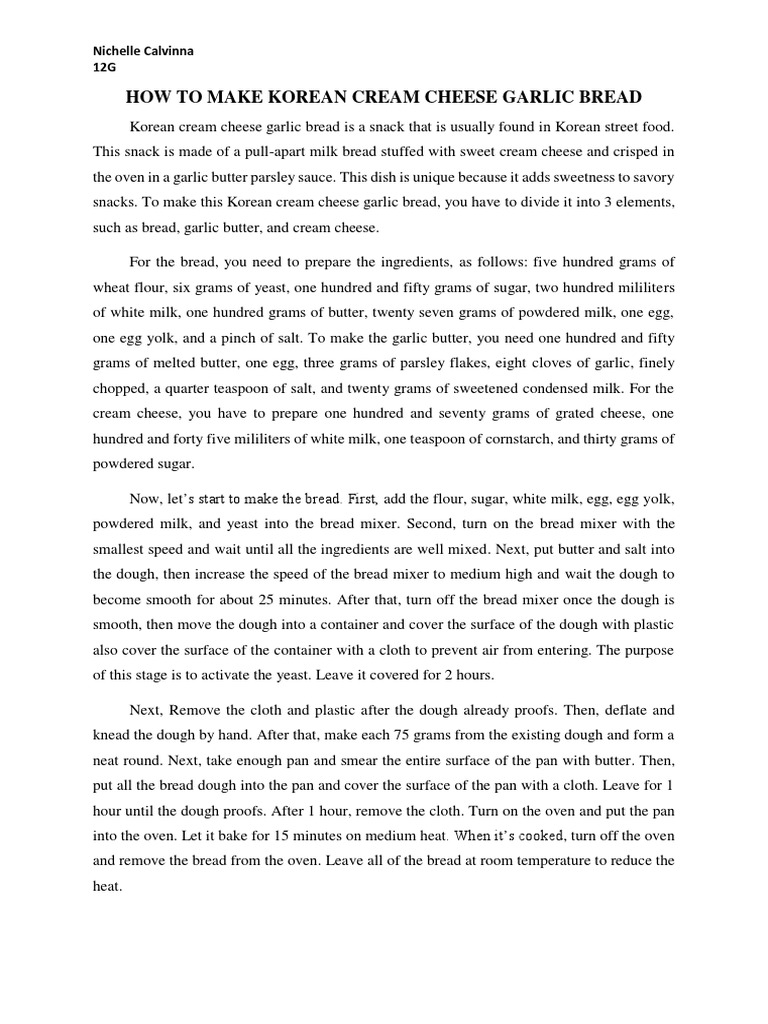 Writing Procedure Text | PDF | Breads | Dough