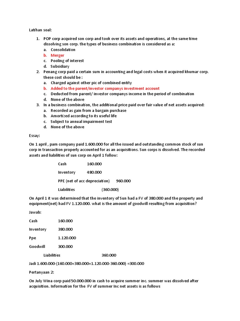 Latihan Soal Akm Bab 1 | PDF | Goodwill (Accounting) | Depreciation
