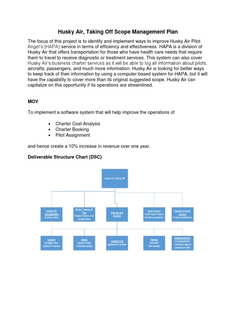Husky Air Project Scope Guide | PDF | Use Case | Software Engineering
