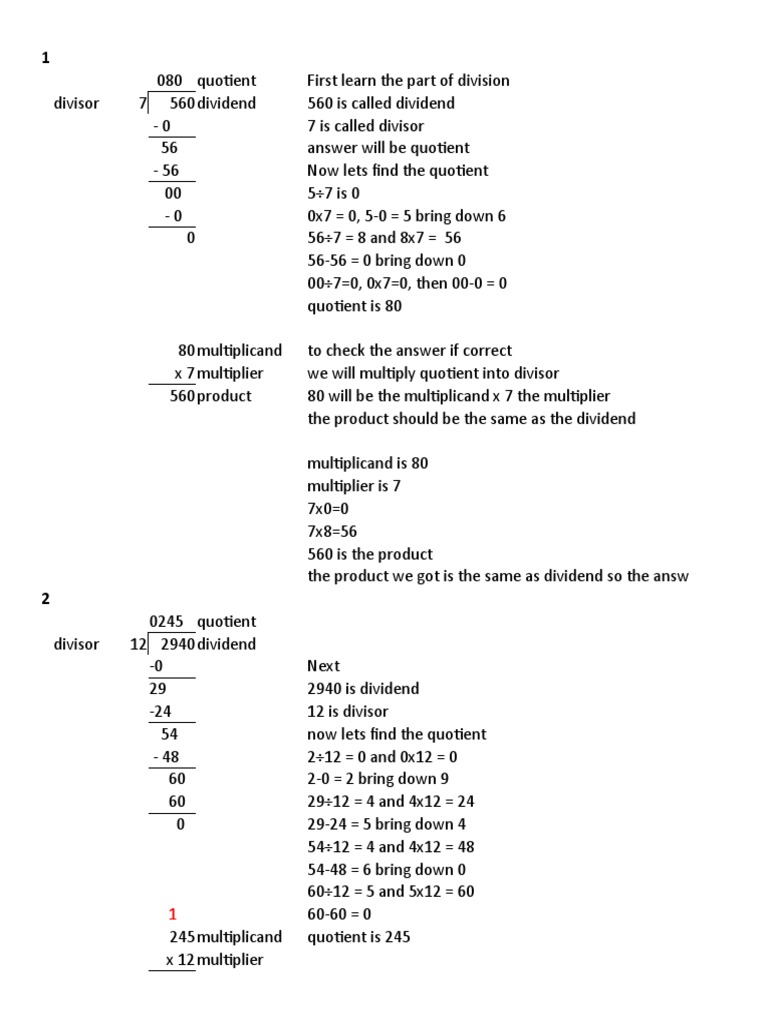 Updated Math Long Division | PDF | Division (Mathematics) | Mathematical Notation