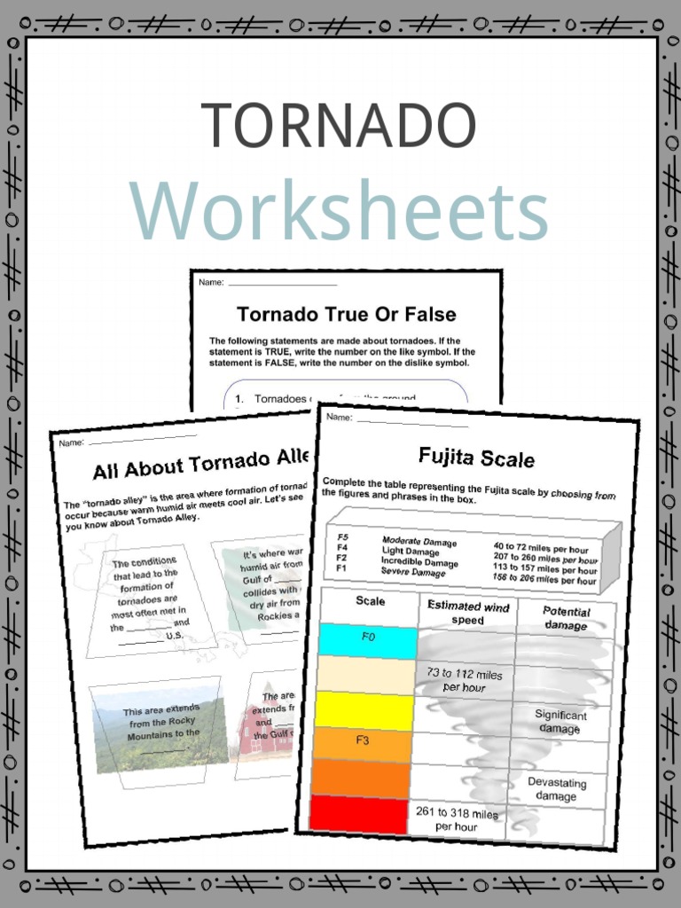 Sample Tornado Worksheets | PDF | Tornadoes | Weather Hazards