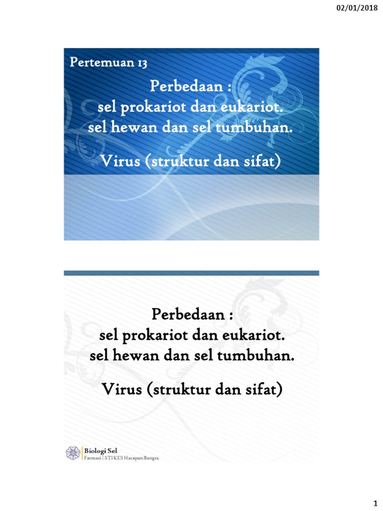 Perbedaan Sel, Virus | PDF