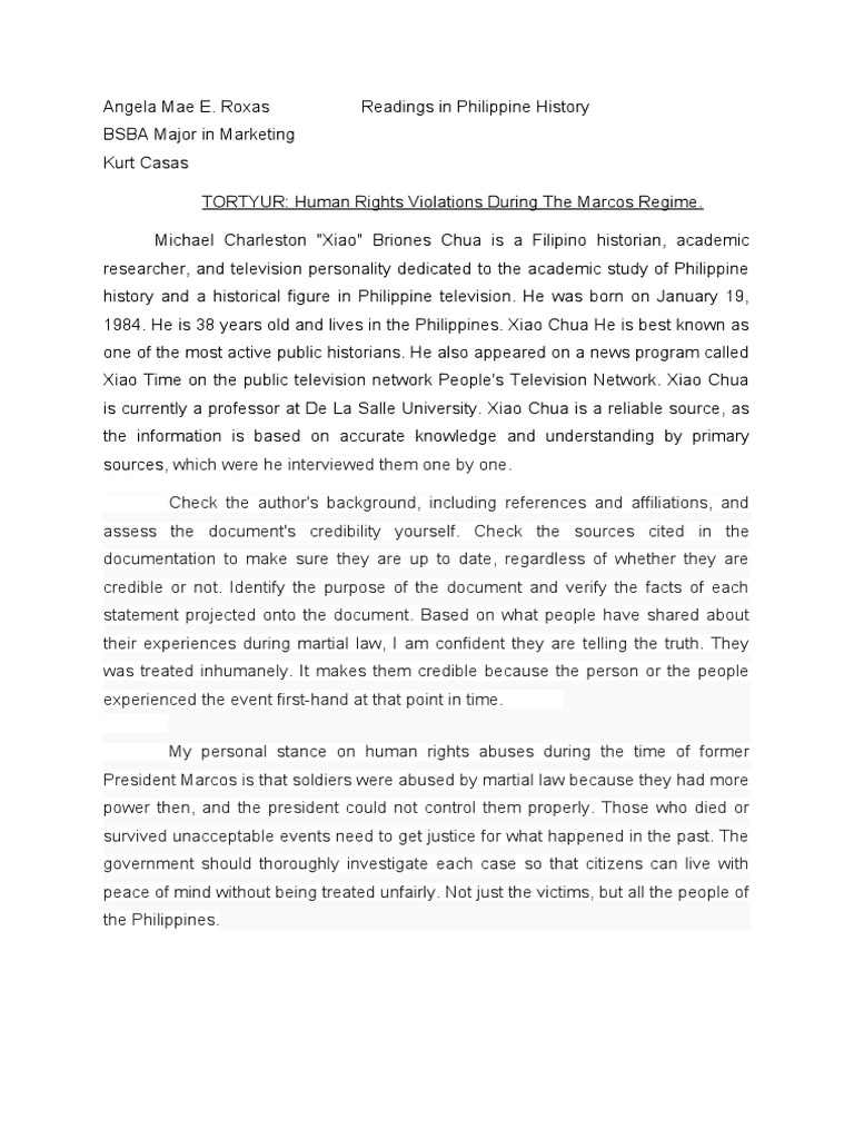 Roxas Bsba RPH Analysis#1 | PDF