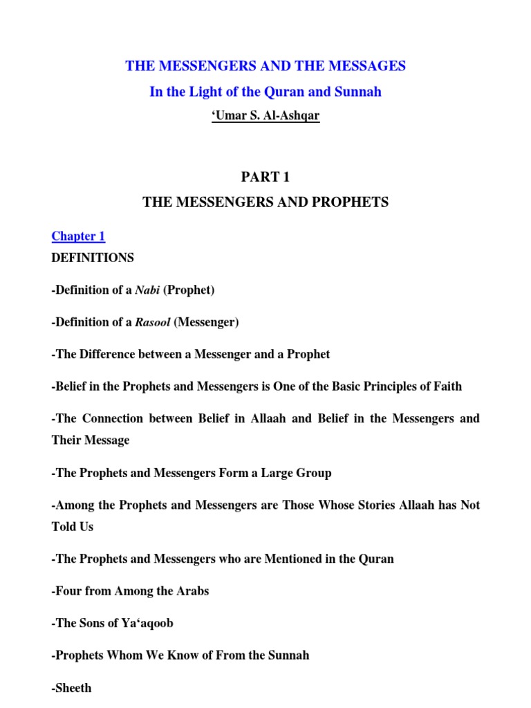 The Messengers and The Messages | PDF | Prophets And Messengers In ...