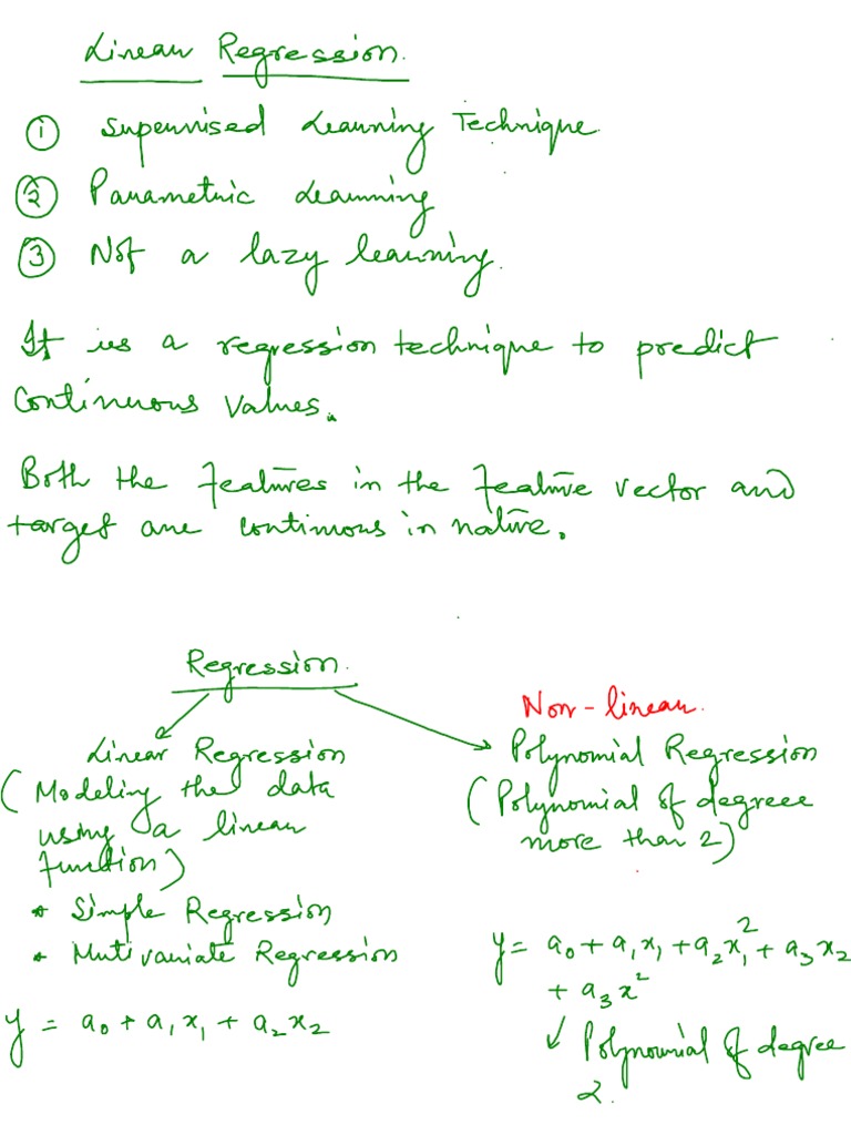 Linear Regression Lecture Notes | PDF