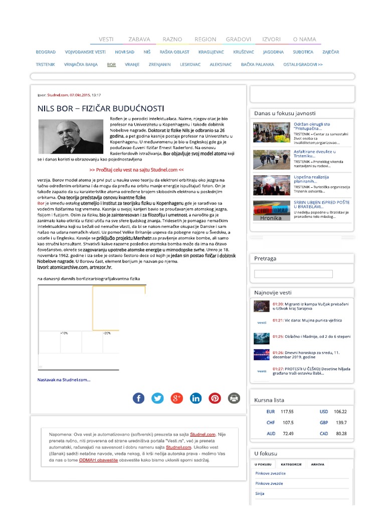 Nils Bor - Fizičar Budućnosti | PDF