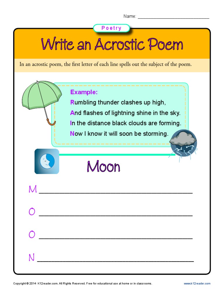 Write An Acrostic Poem | PDF