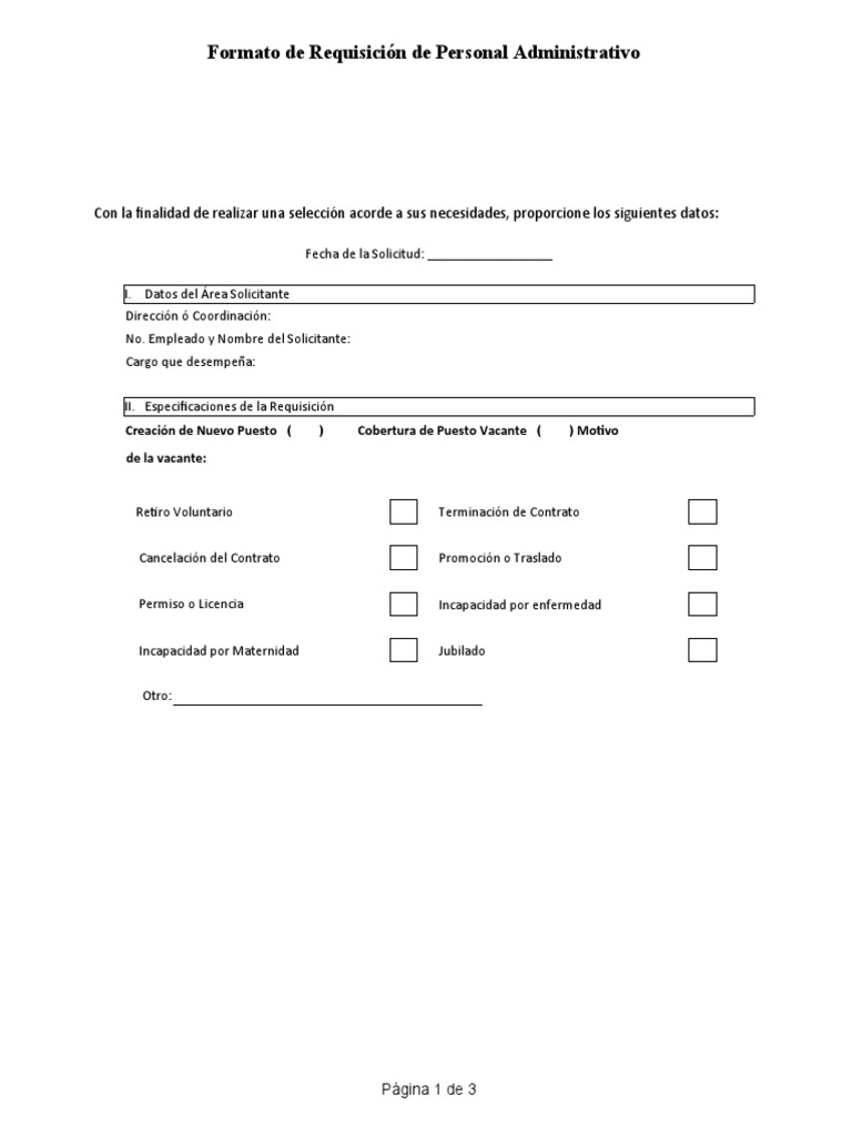 F-DRH-DSD-01 Requisicion de Personal Administrativo | PDF | Gestión de ... F-DRH-DSD-01 Requisicion de Personal Administrativo | PDF | Gestión de ...