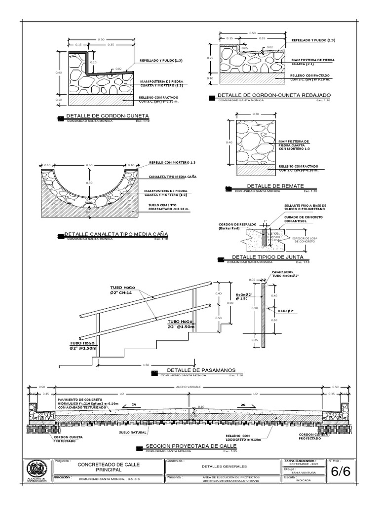 Detalles de Cordón Cuneta | PDF