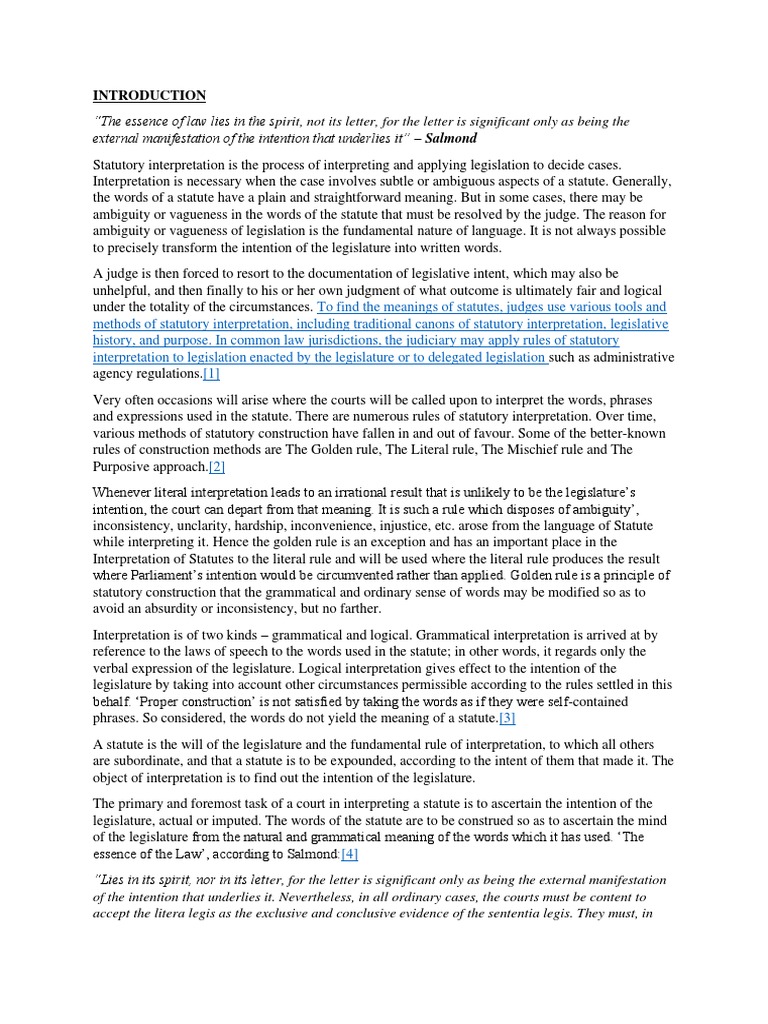 Golden Rule | PDF | Statutory Interpretation | Plain Meaning Rule