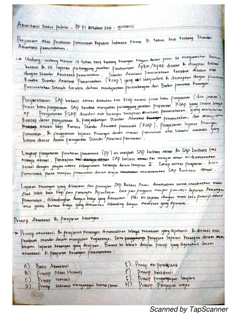 Akuntansi Sektor Publik - Resume PP 71 Tahun 2010 - 1911000112 ...