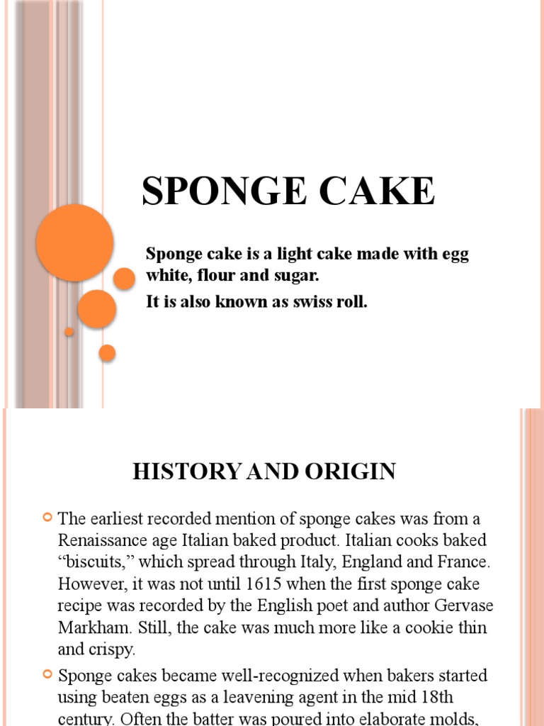Types and History of Sponge Cake | PDF
