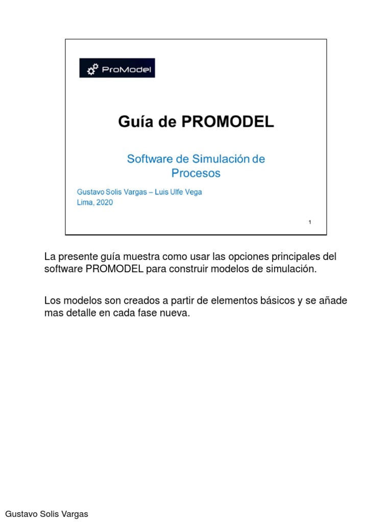 Guia de Promodel Actualizado Marzo 2020 | PDF | Simulación | Software