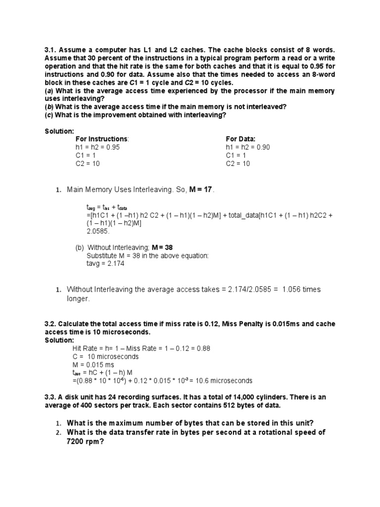 CO Problems M3 | PDF | Cpu Cache | Hard Disk Drive