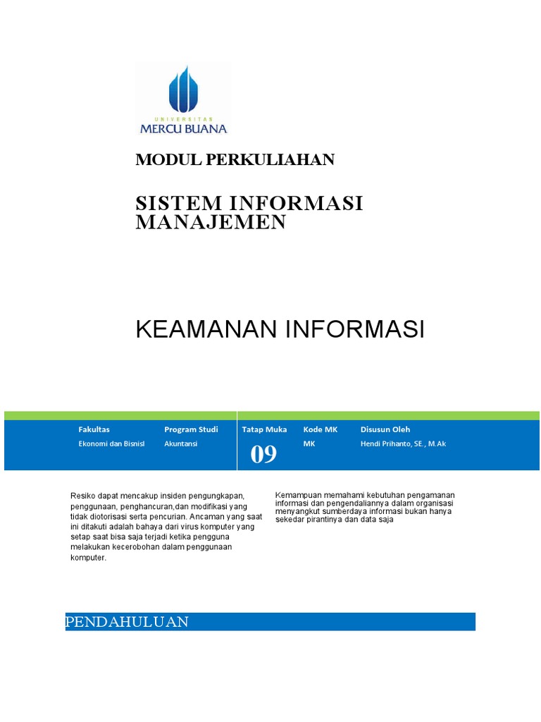 Modul Sistem Informasi Manajemen (TM10) | PDF