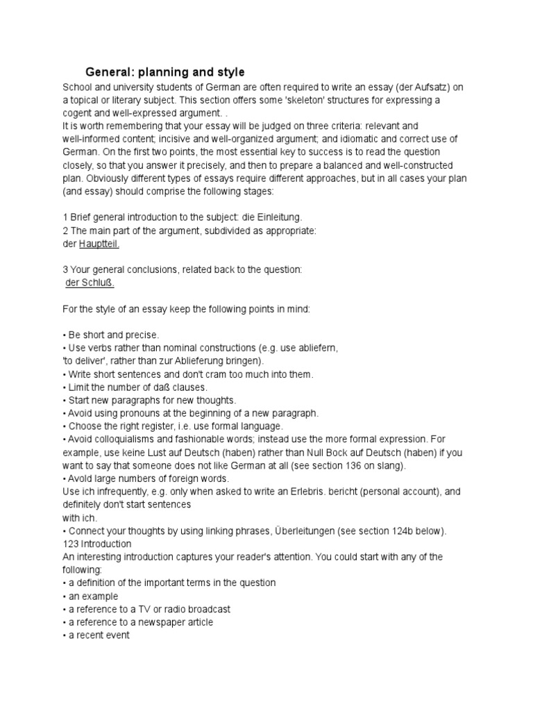 German Writing Skills | PDF | Subject (Grammar) | Essays