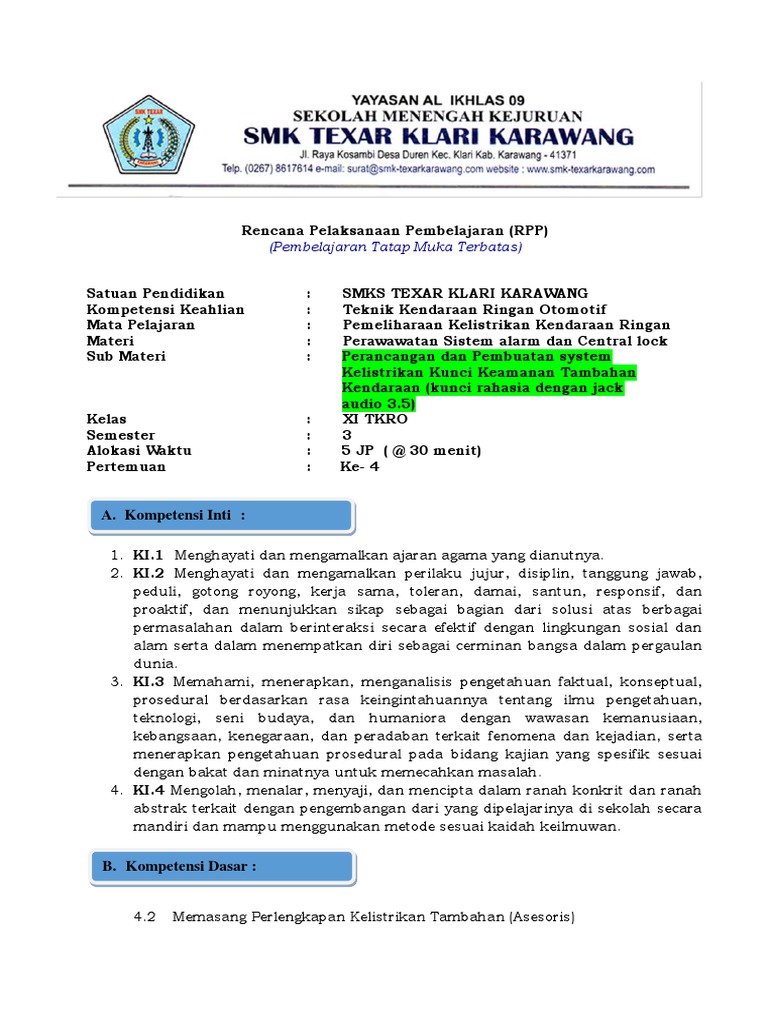 RPP UKIN - PjBL-Perancangan Dan Pembuatan Sistem Keamanan Tambahan Pada ...