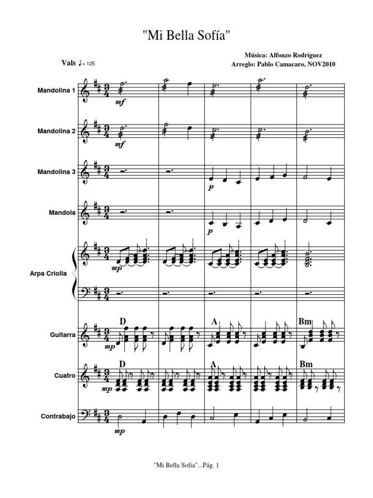 Mi Bella Sofía - Partition musicale | PDF