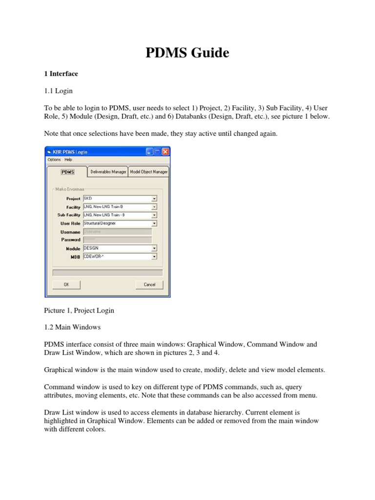 PDMS Command For New User | PDF | Menu (Computing) | Window (Computing)
