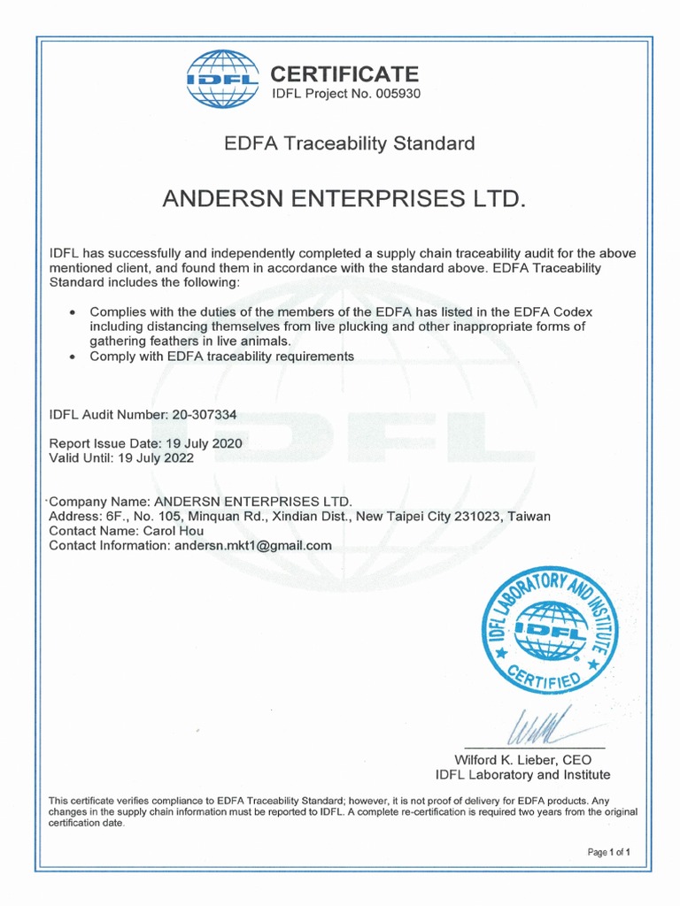 2020 EDFA Certificate | PDF