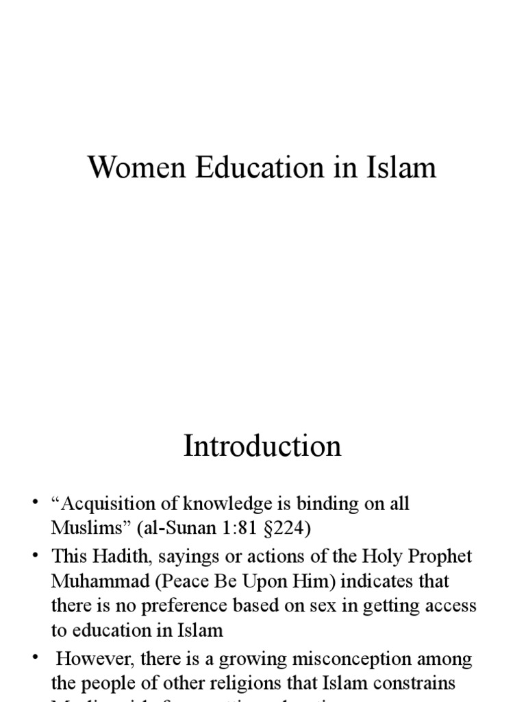 Women Education in Islam | PDF | Hadith | Quran