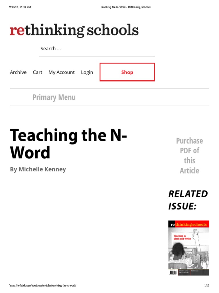 Teaching The N-Word - Rethinking Schools | PDF | Oprah Winfrey