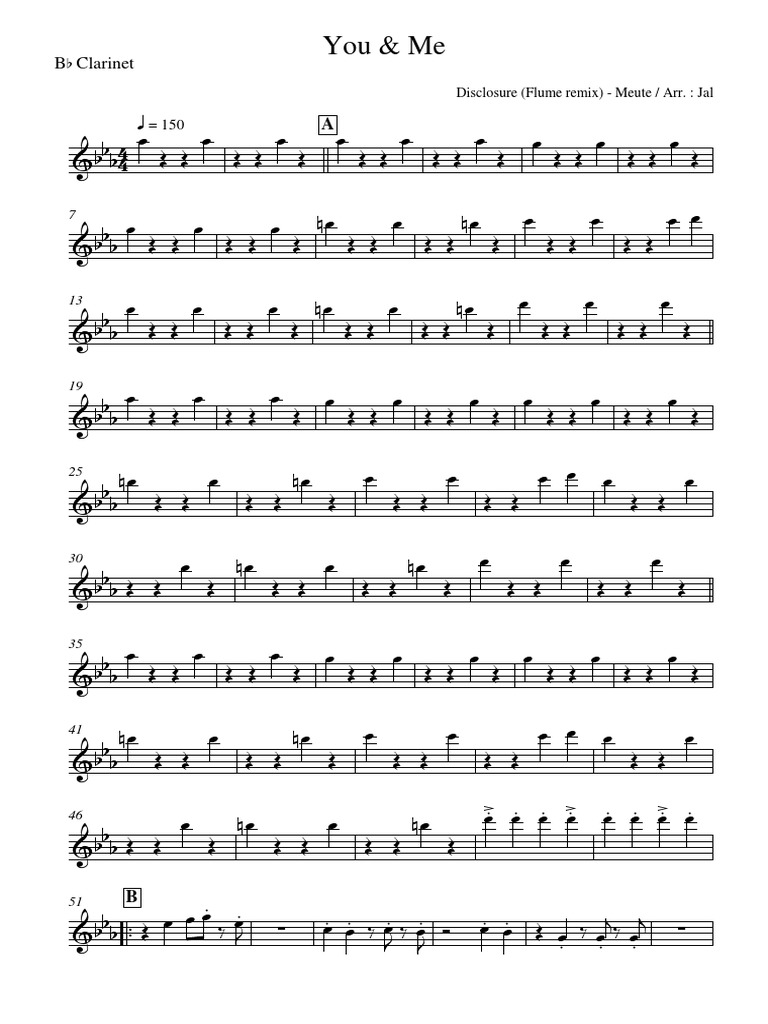 You and Me BB Clarinet | PDF | Songs Written