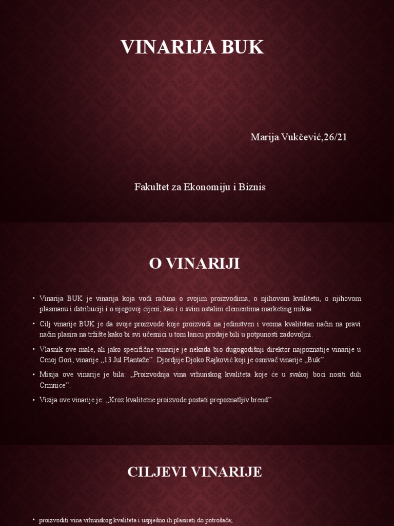 Vinarija Buk | PDF