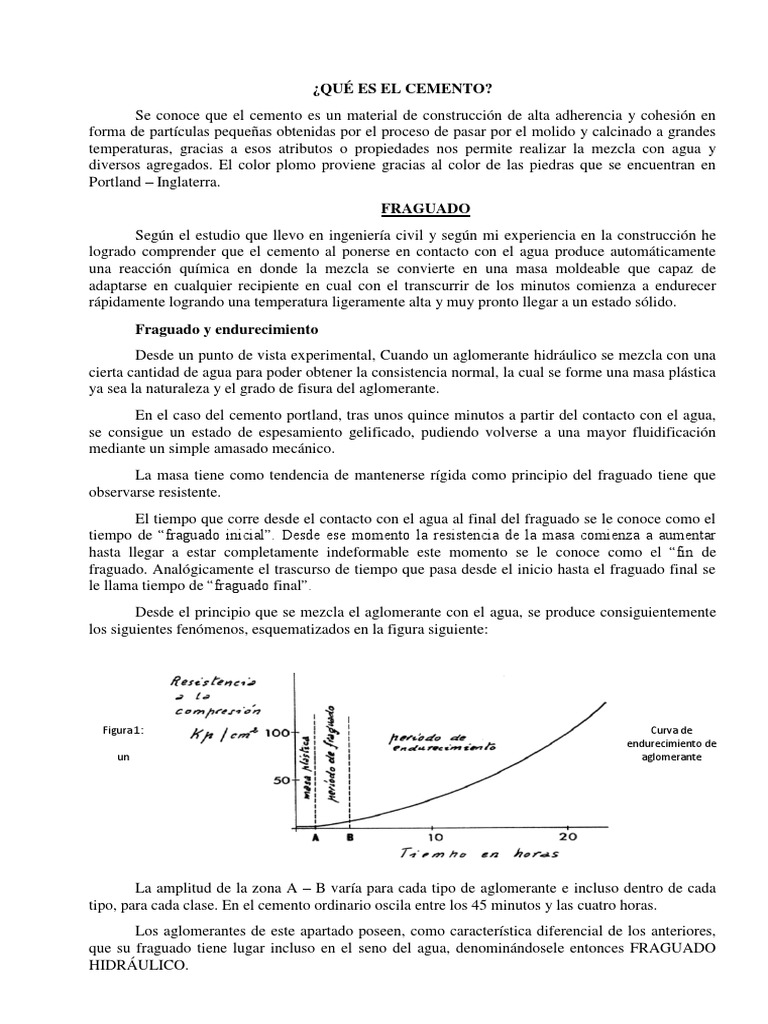 Fraguado | PDF | Hormigón | Cemento