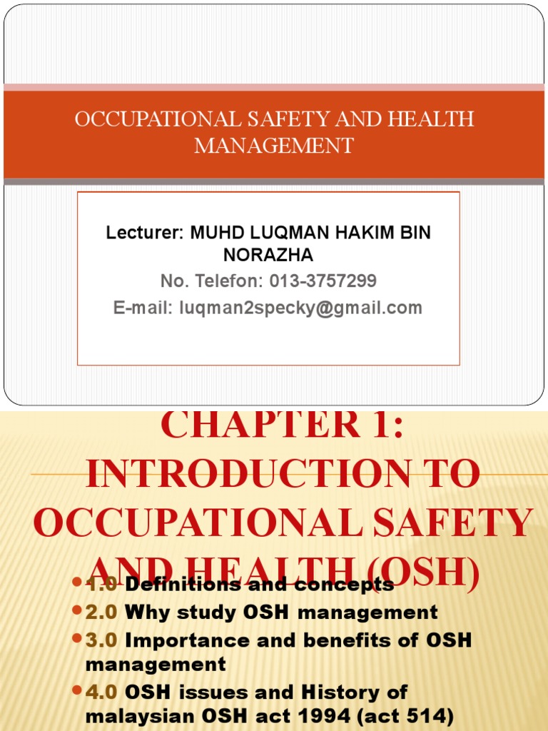 Full Slide Notes of OSH | PDF | Risk | Occupational Safety And Health