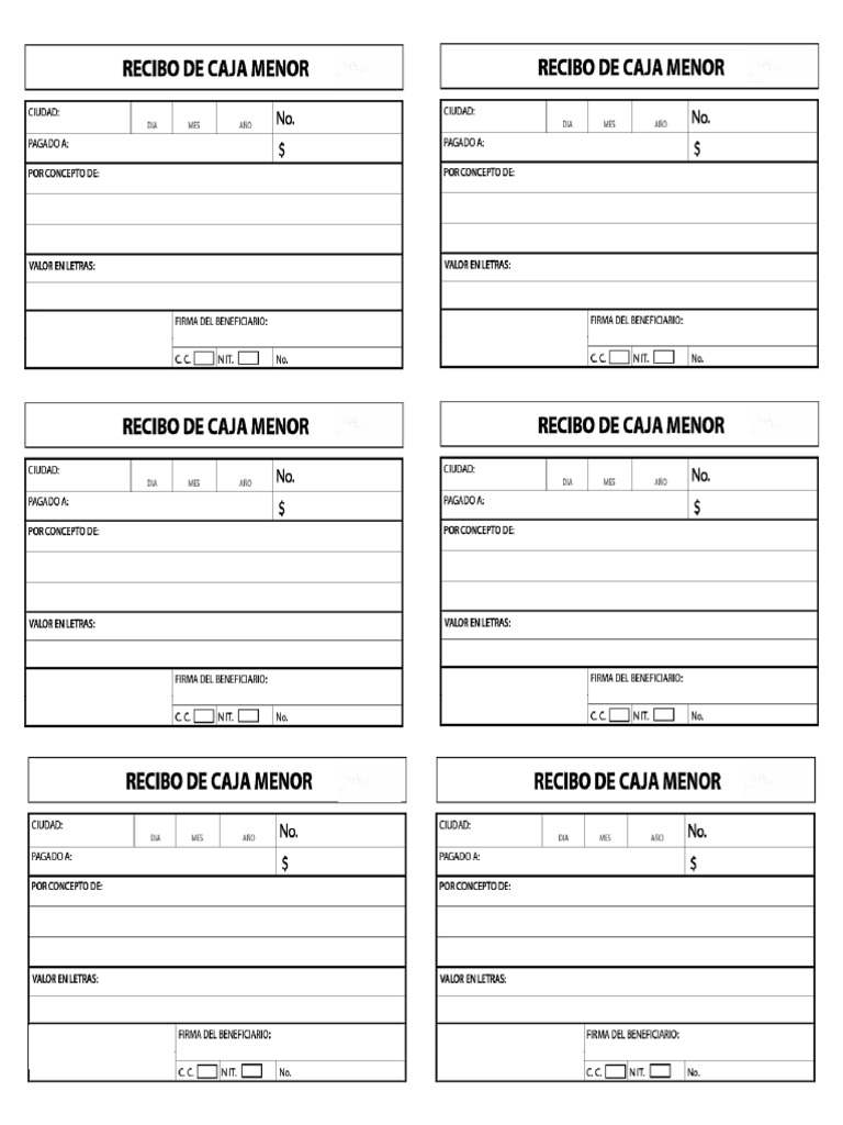 Recibo de Caja Menor | PDF