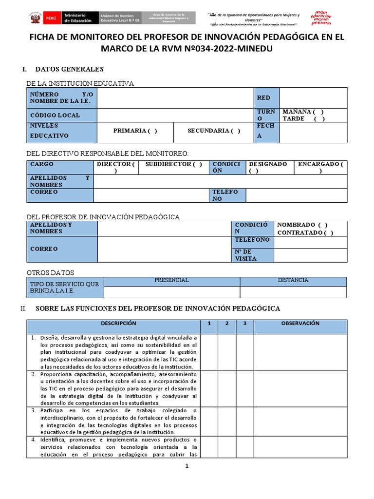 Ficha - de - Monitoreo - Al - Profesor Ip | PDF | Método de enseñanza | Maestros