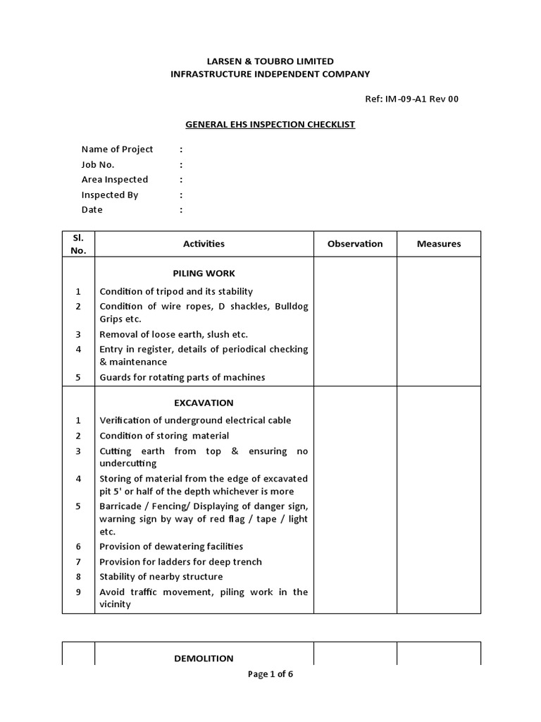 IM-09-A1 General Insp Checklist | PDF | Crane (Machine) | Welding IM-09-A1 General Insp Checklist | PDF | Crane (Machine) | Welding