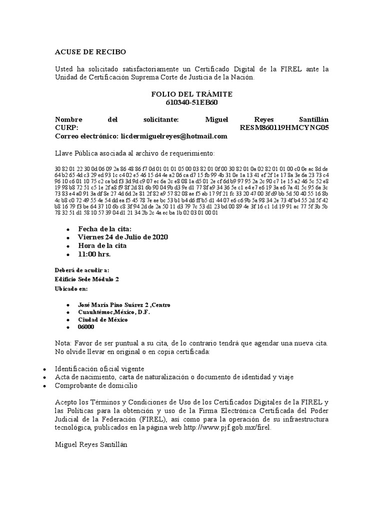 Acuse de Recibo | PDF | Finanzas y dinero