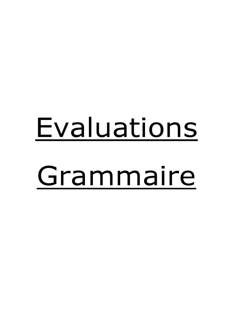 Evaluation Du Francais Grammaire | PDF | Clause | Linguistique
