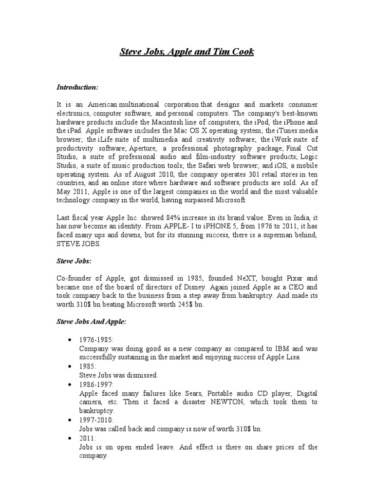 Steve Jobs and Apple | PDF | Apple Inc. | Steve Jobs
