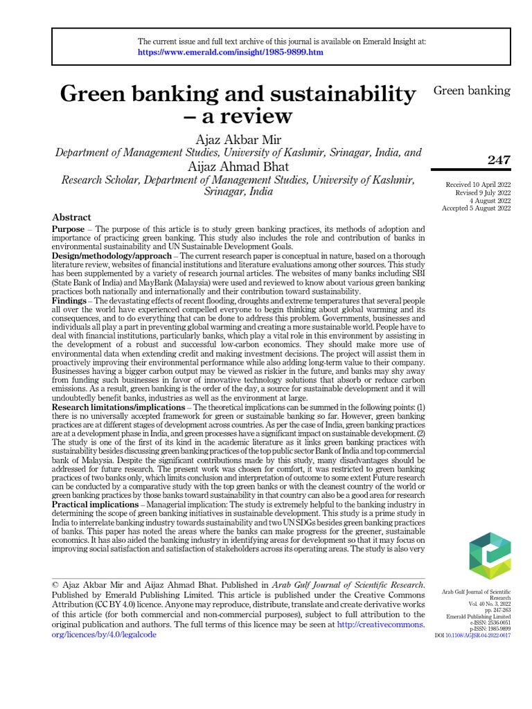 Green Banking and Sustainability | PDF | Green Building | Sustainability