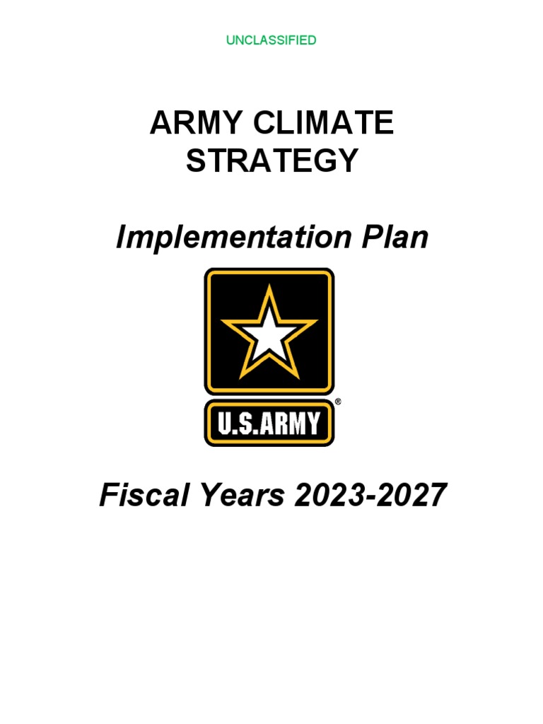 Army Climate Strategy Implementation Plan | PDF | Climate Change ...