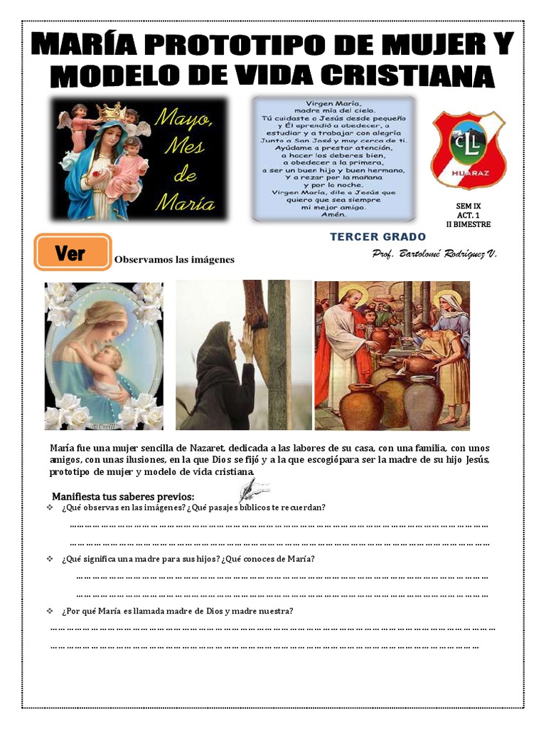 Semana 09 Maria Prototipo de Mujer y Modelo de Vida Cristiana | PDF ...