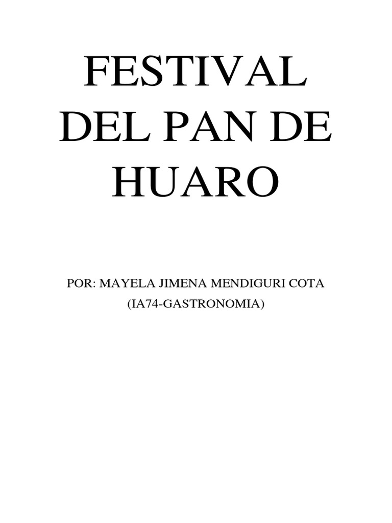 Pan de Huaro | PDF | Panes | Alimentos