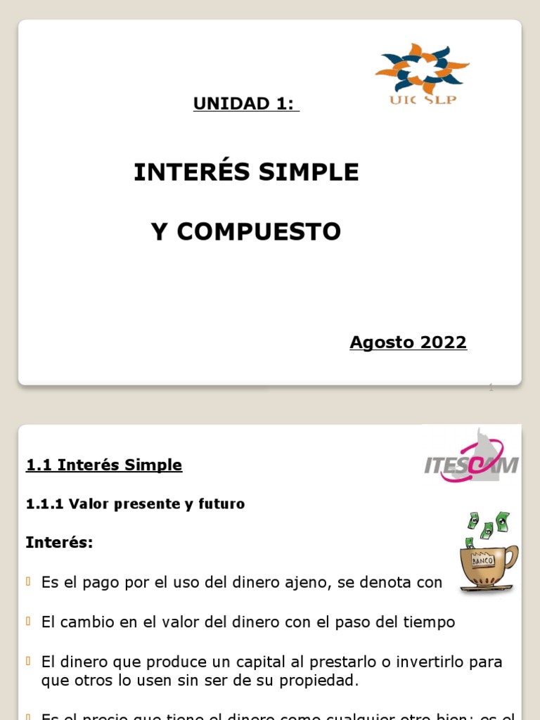 Interes Simple Valor Presente y Futuro | PDF | Interés | Tasas de interés