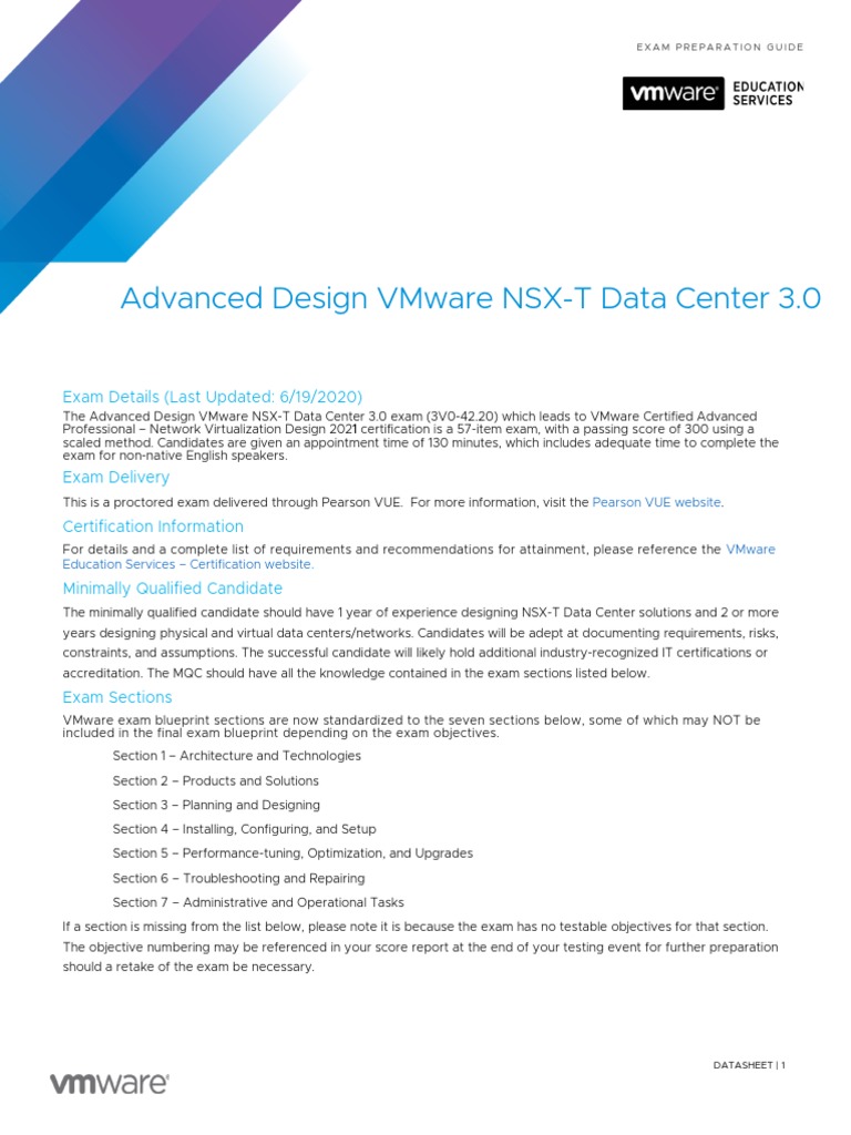 VMW Vcap NV Design Exam Preparation Guide | PDF | Test (Assessment ...