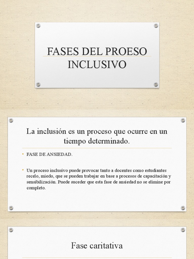 Fases Del Proceso Inclusivo | Descargar gratis PDF | Plan de estudios ...