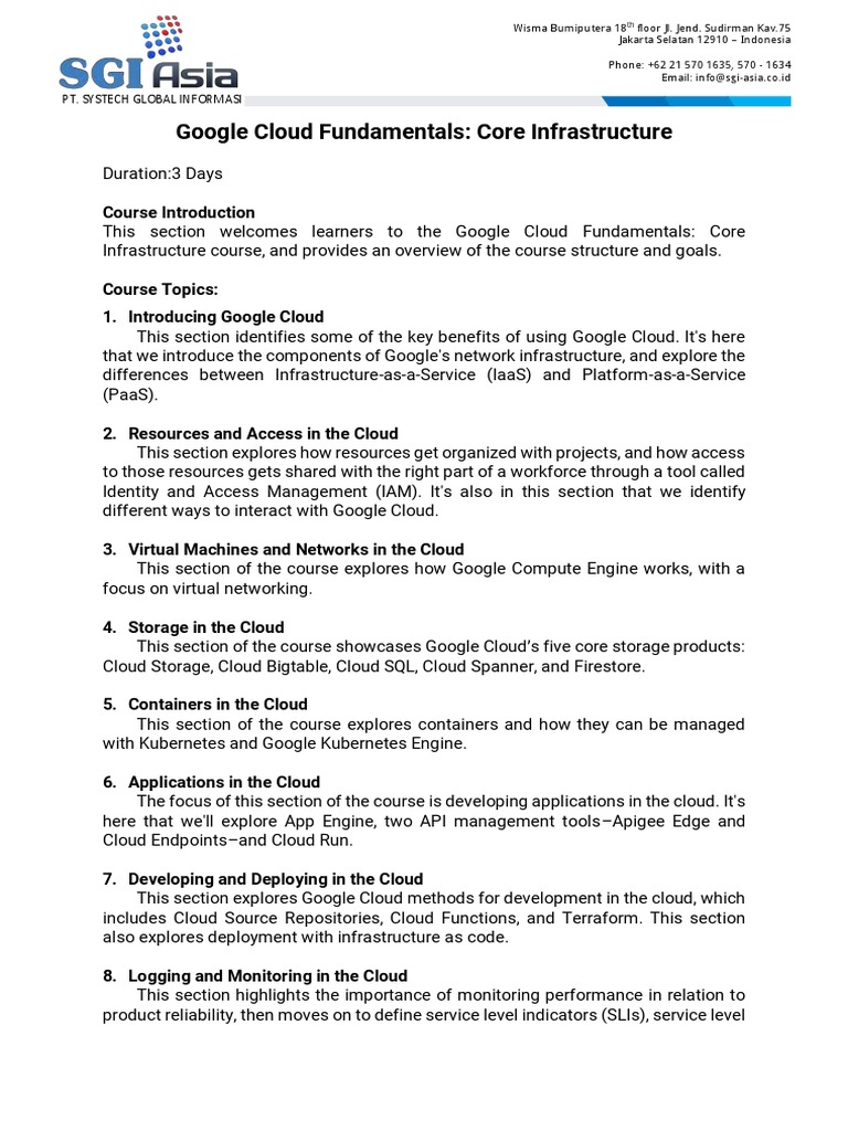 Google Cloud Fundamentals - Core Infrastructure | PDF | Cloud Computing | Information Technology ...