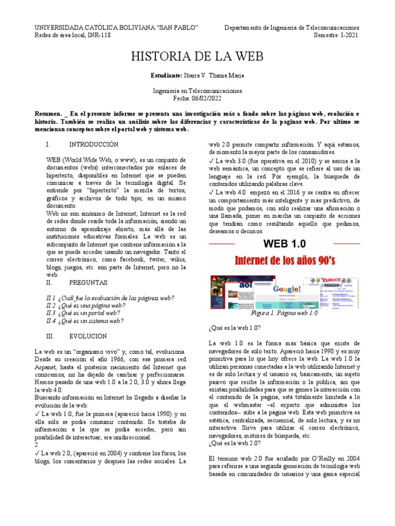 La evolución de la web: de la web 1.0 a la web 4.0 | PDF | Red mundial ...