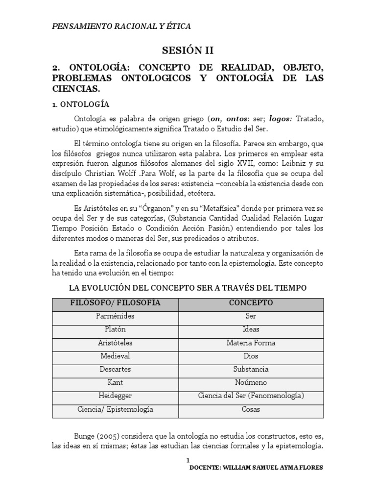 Ontología: Conceptos y Problemas Clave | PDF | Ontología | Realidad