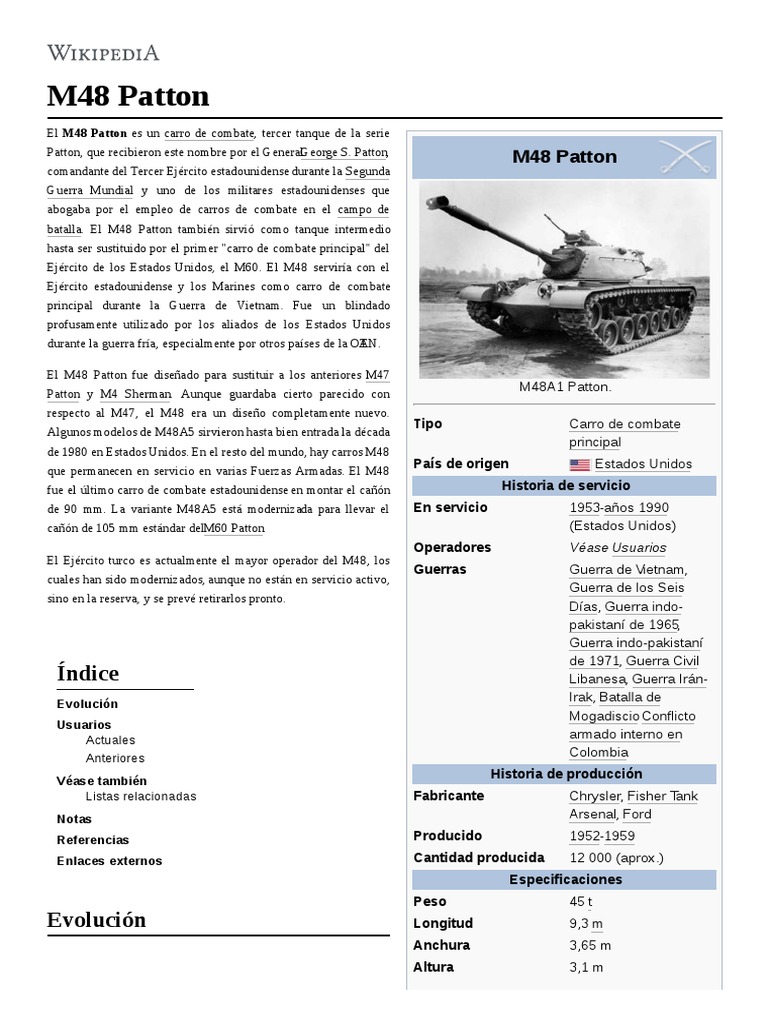 M48 Patton | PDF | Tanques | Bienes manufacturados