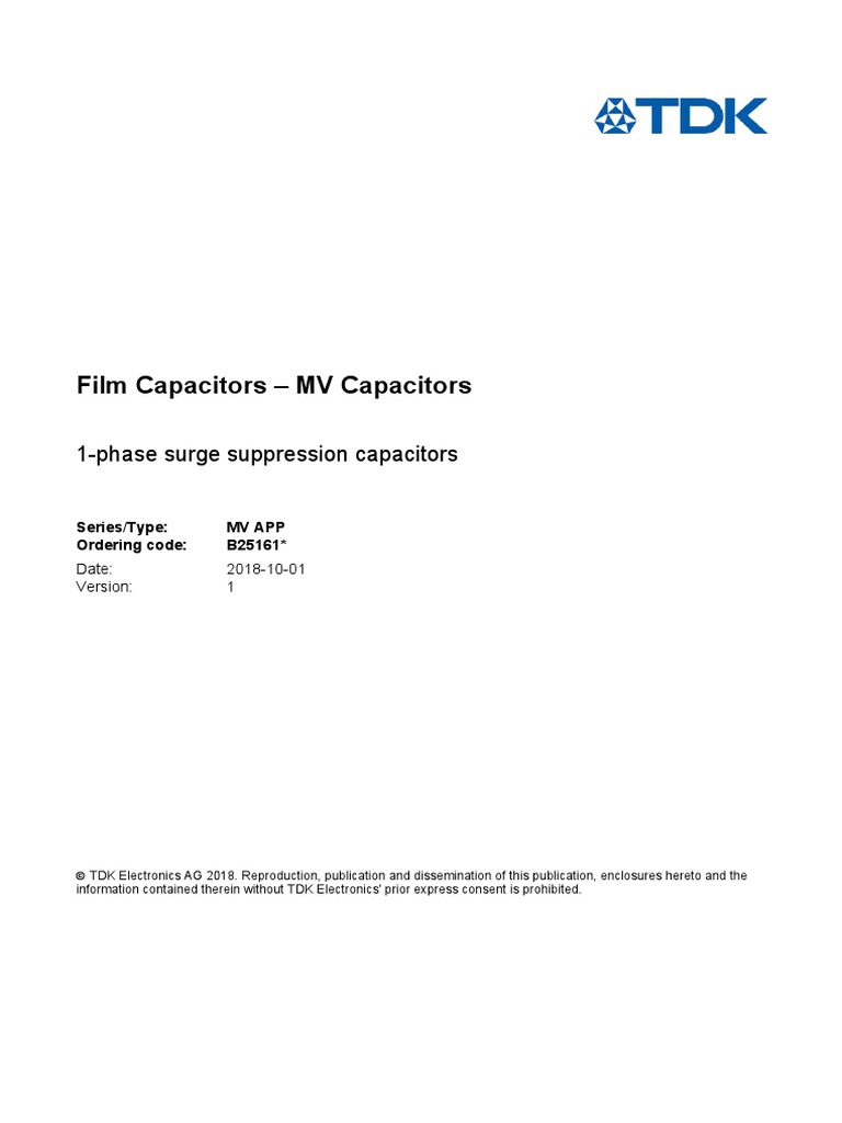 MV Surge Capacitors 1-Phase | PDF | Capacitor | Specification ...
