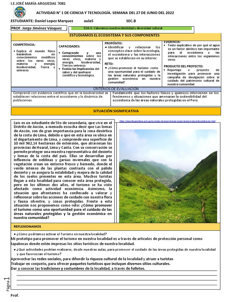 5° Semana 5 EDA 4 CYT 2022 | PDF | Agua | Evaporación